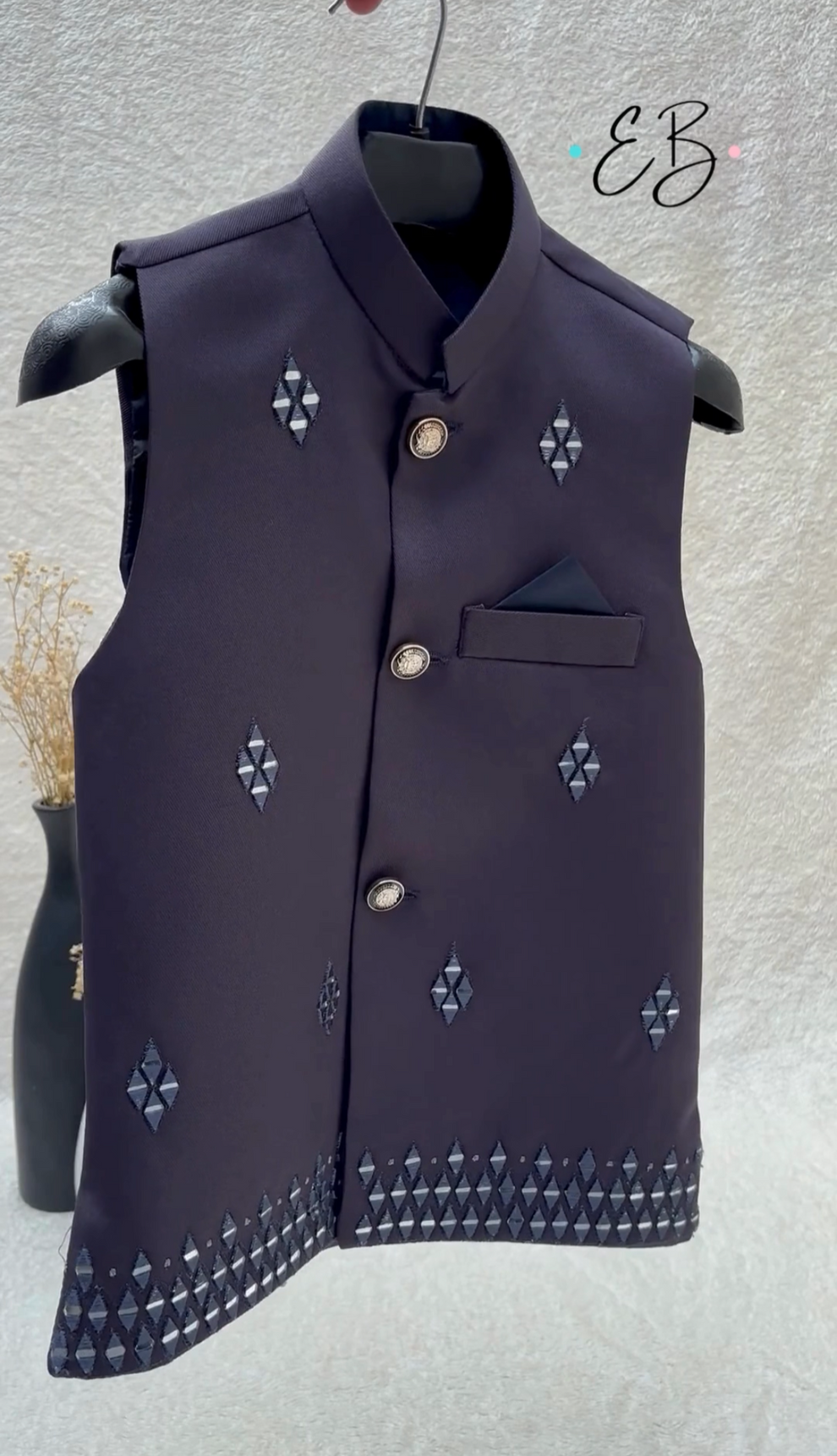 Purple Mirror Work Waistcoat – Eastern Buds